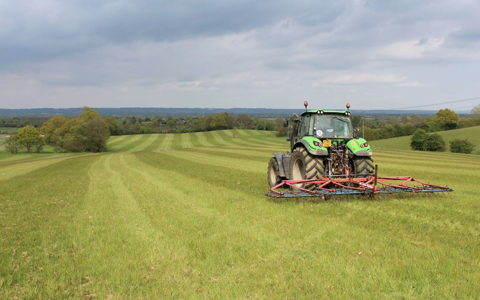 Spring tine harrowing - Belsham farming